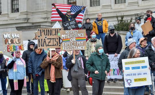 300 for 50501 rally at WV Capitol protest Trump Project 2025 ...