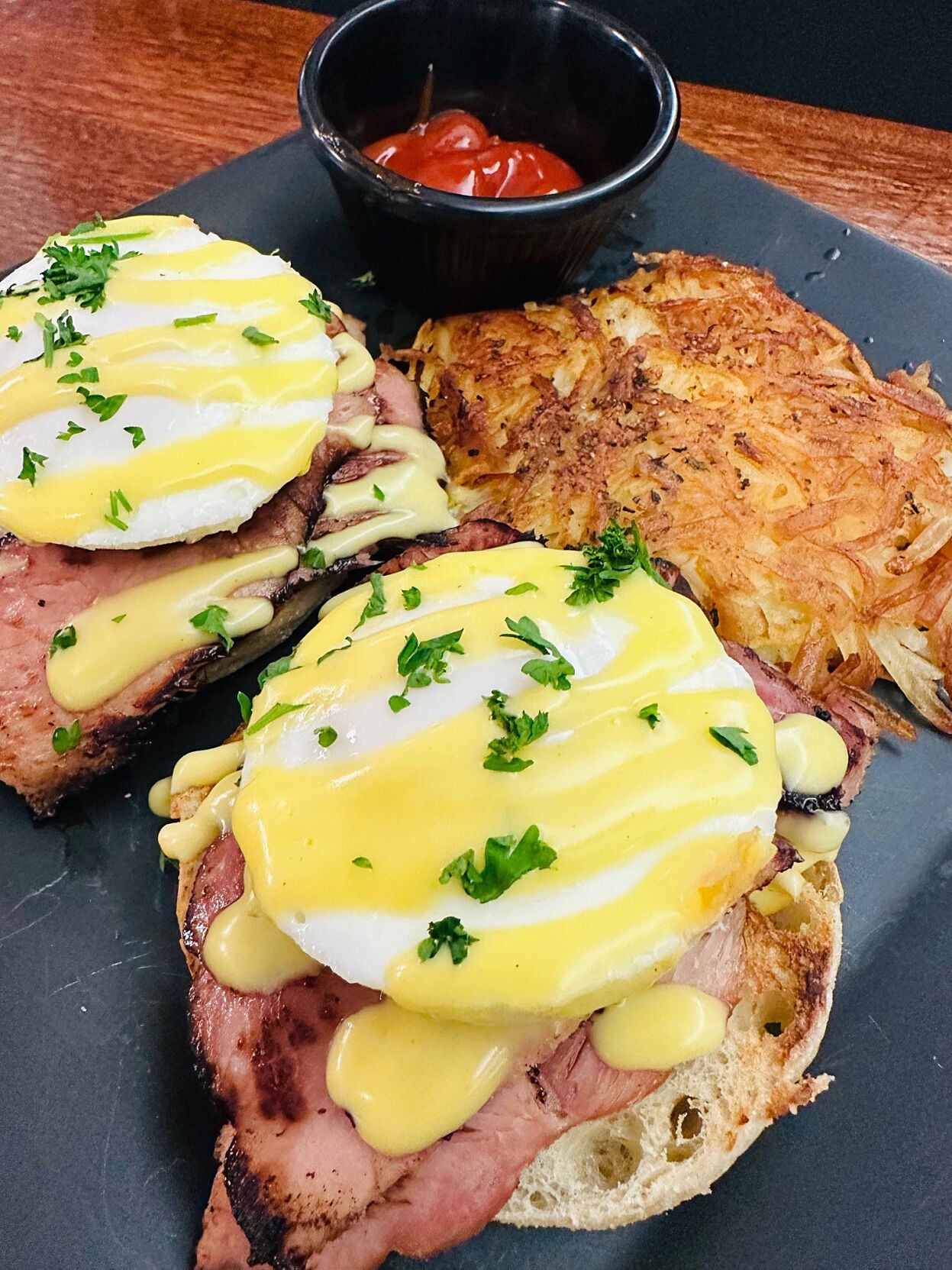 Eggs benedict and hash browns from the Quarrier Diner | | wvgazettemail.com