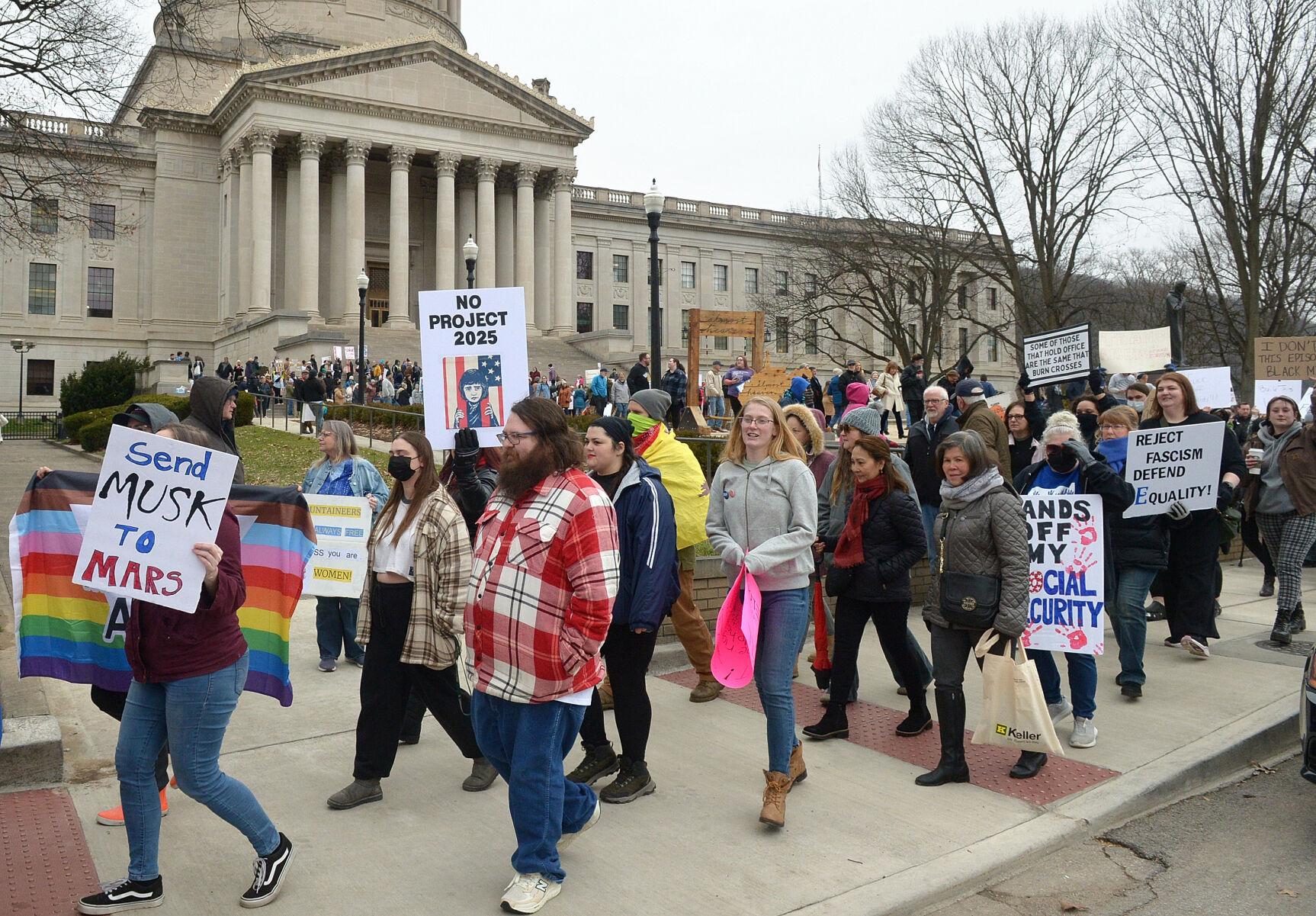 300 for 50501 rally at WV Capitol protest Trump Project 2025 ...