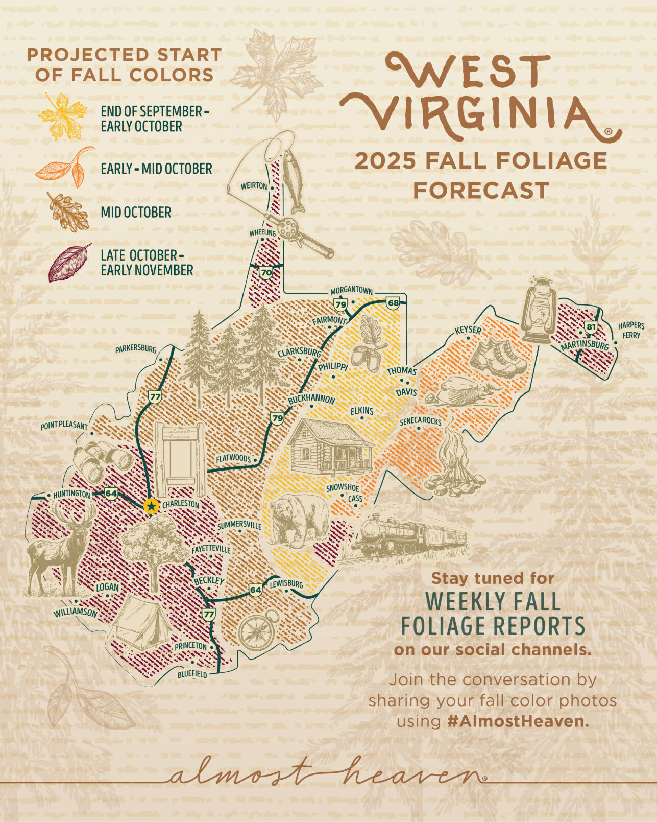 WV Department of Tourism shares 2025 fall foliage forecast | Outdoor ...