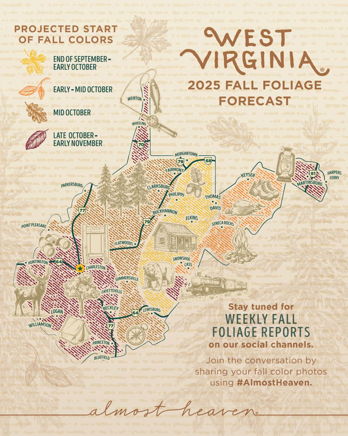 WV Department of Tourism shares 2025 fall foliage forecast | Outdoor ...