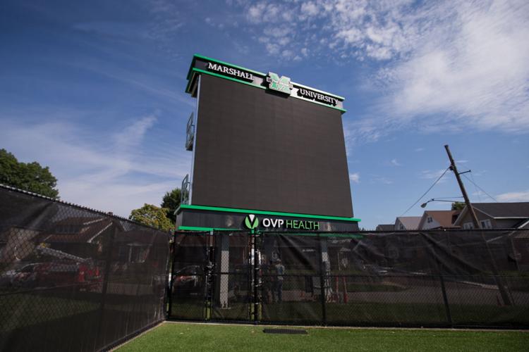 New video board installed at Hoops Family Field | Marshall University ...