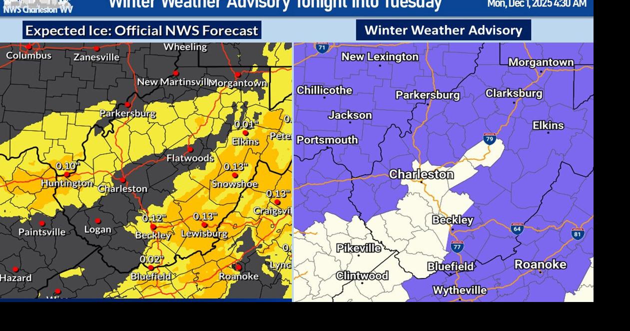 Charleston, Huntington WV weather update, Winter Advisory | Kanawha ...