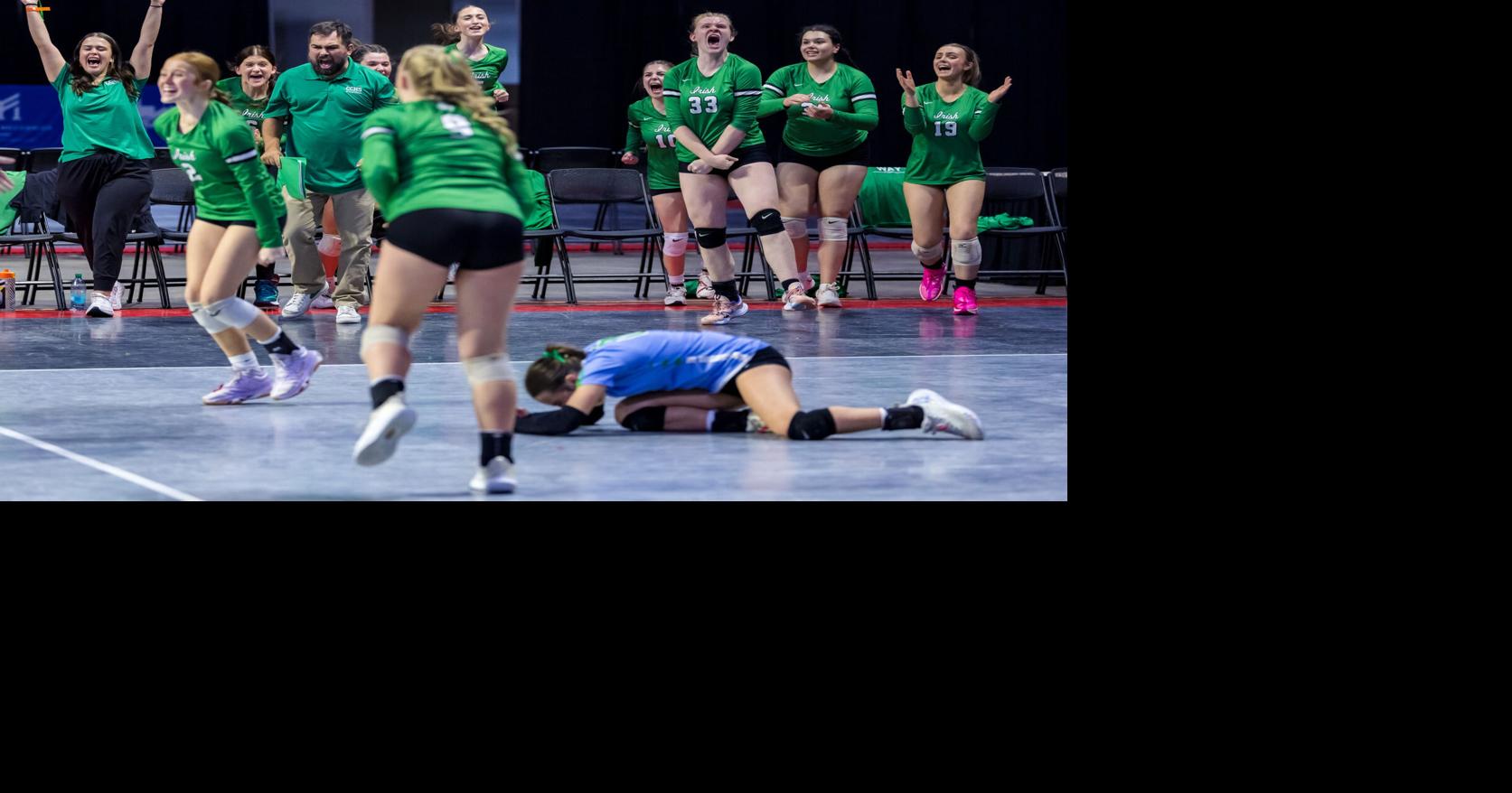 Prep volleyball Class AA state quarterfinals: Irish upend 3-time-champ ...