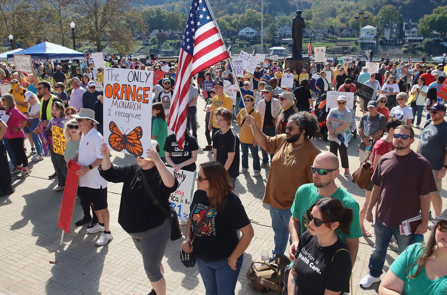 No Kings rally in Charleston, WV draws 500+ against Trump | Politics ...