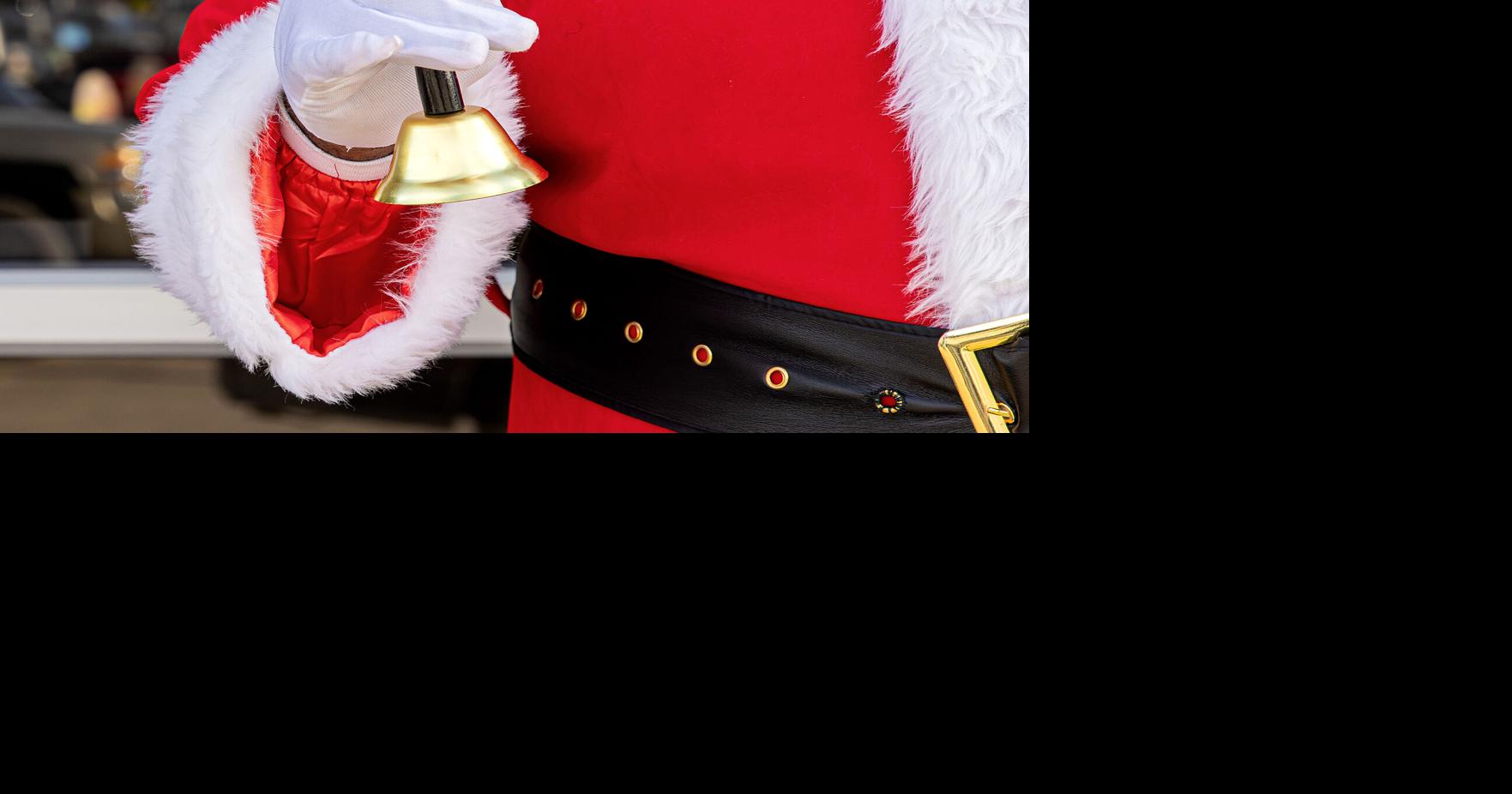 Santa Claus bell ringer at Salvation Army kettle drive at Walmart ...