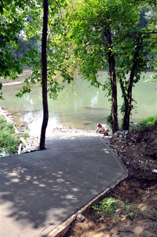 Volunteers build new access ramp at Coal River's Lower Falls | Outdoor ...