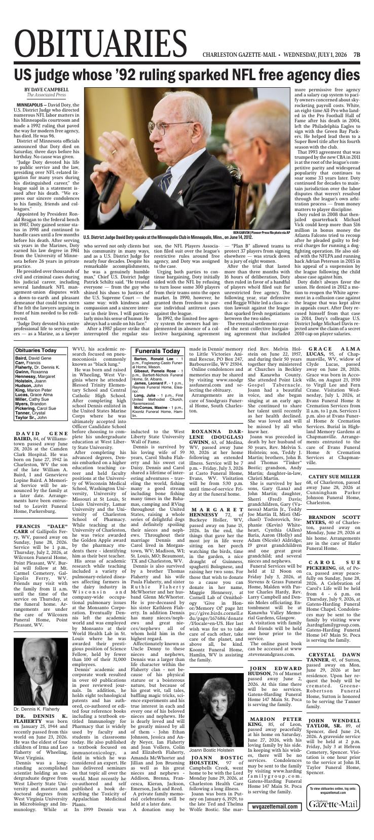 Page B7 | e-Edition | wvgazettemail.com