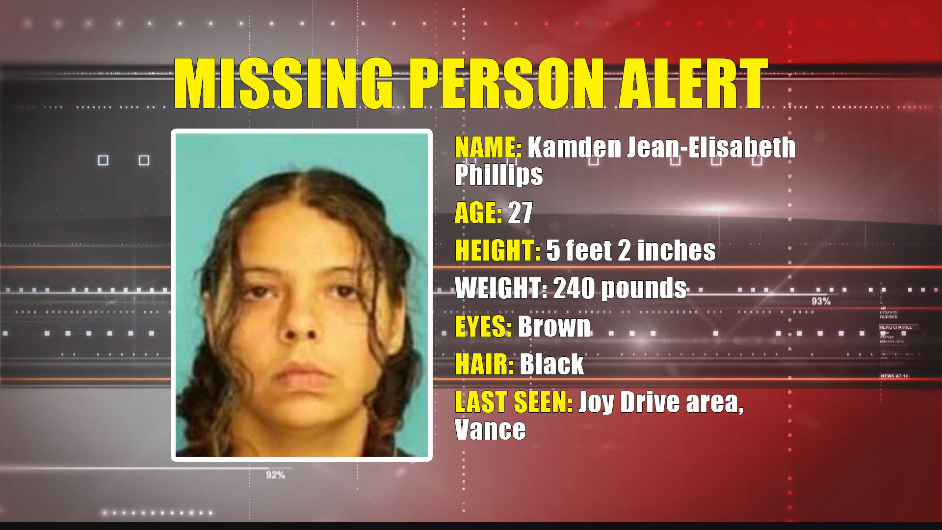 Missing person alert: 27-year-old woman missing from Vance since June ...