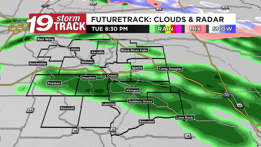 The first of two systems to track through later in the day Tuesday into ...