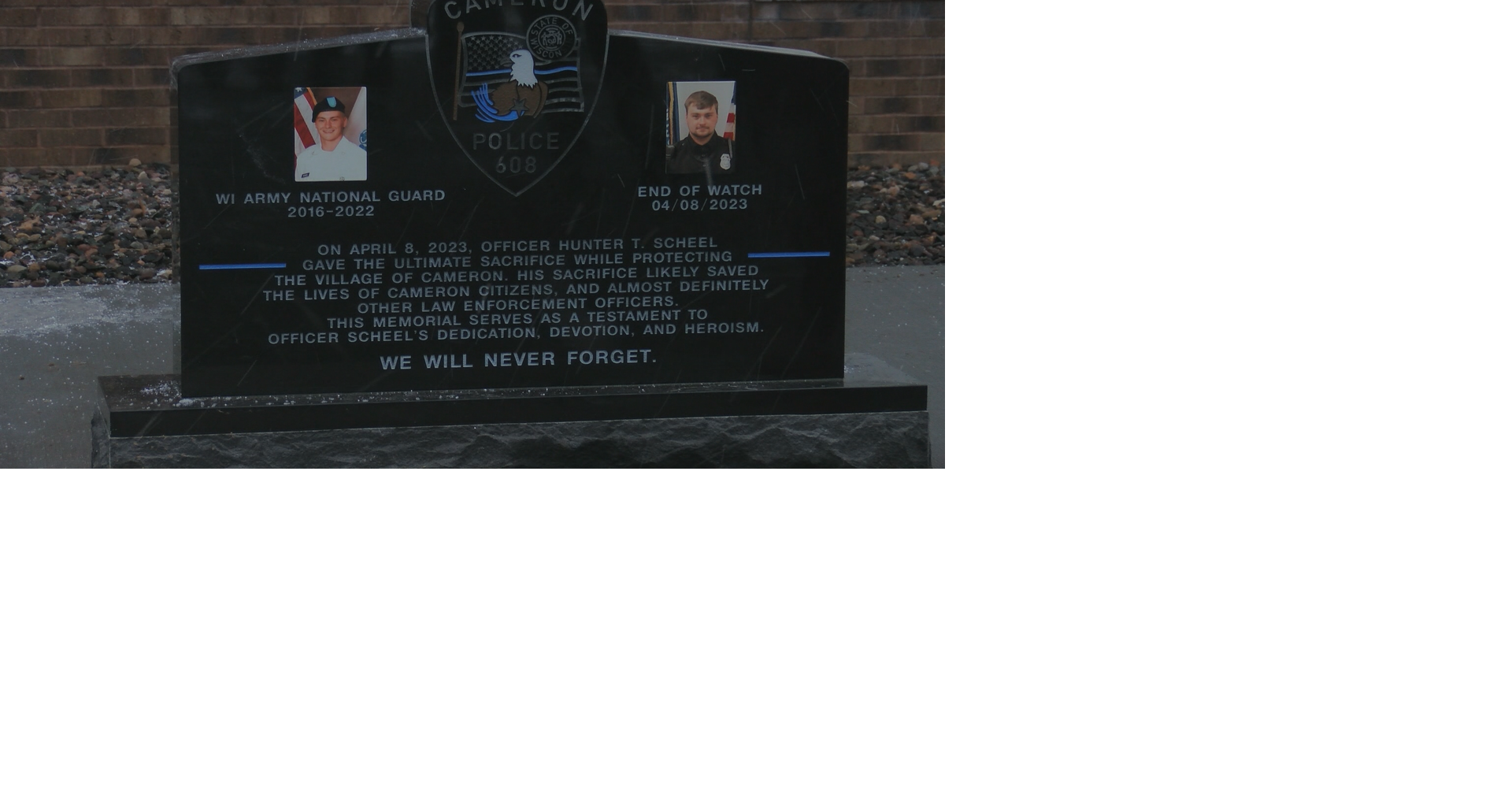 Memorial for fallen officer Hunter Scheel unveiled at Cameron Village ...