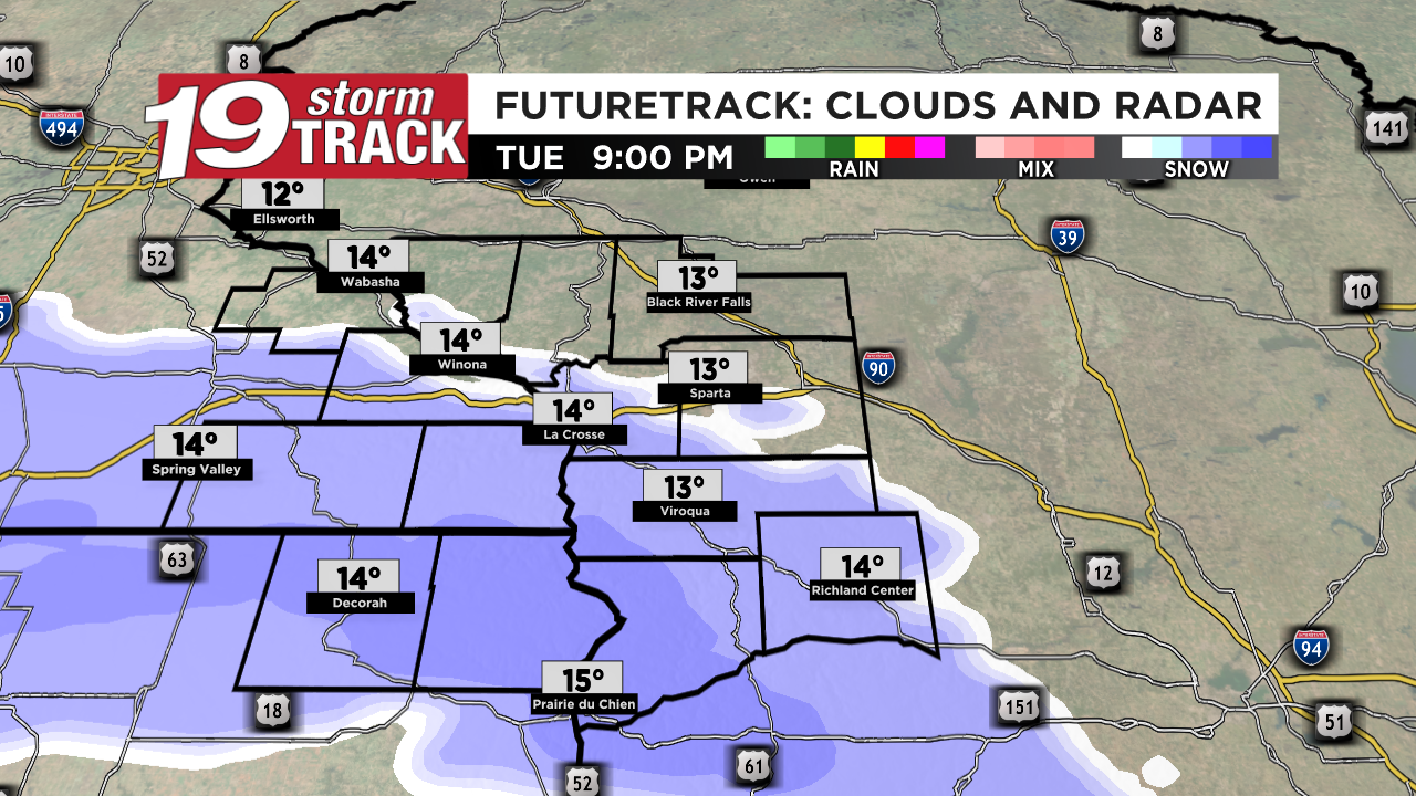 Light snow showers Tuesday night with an additional round of snow ...