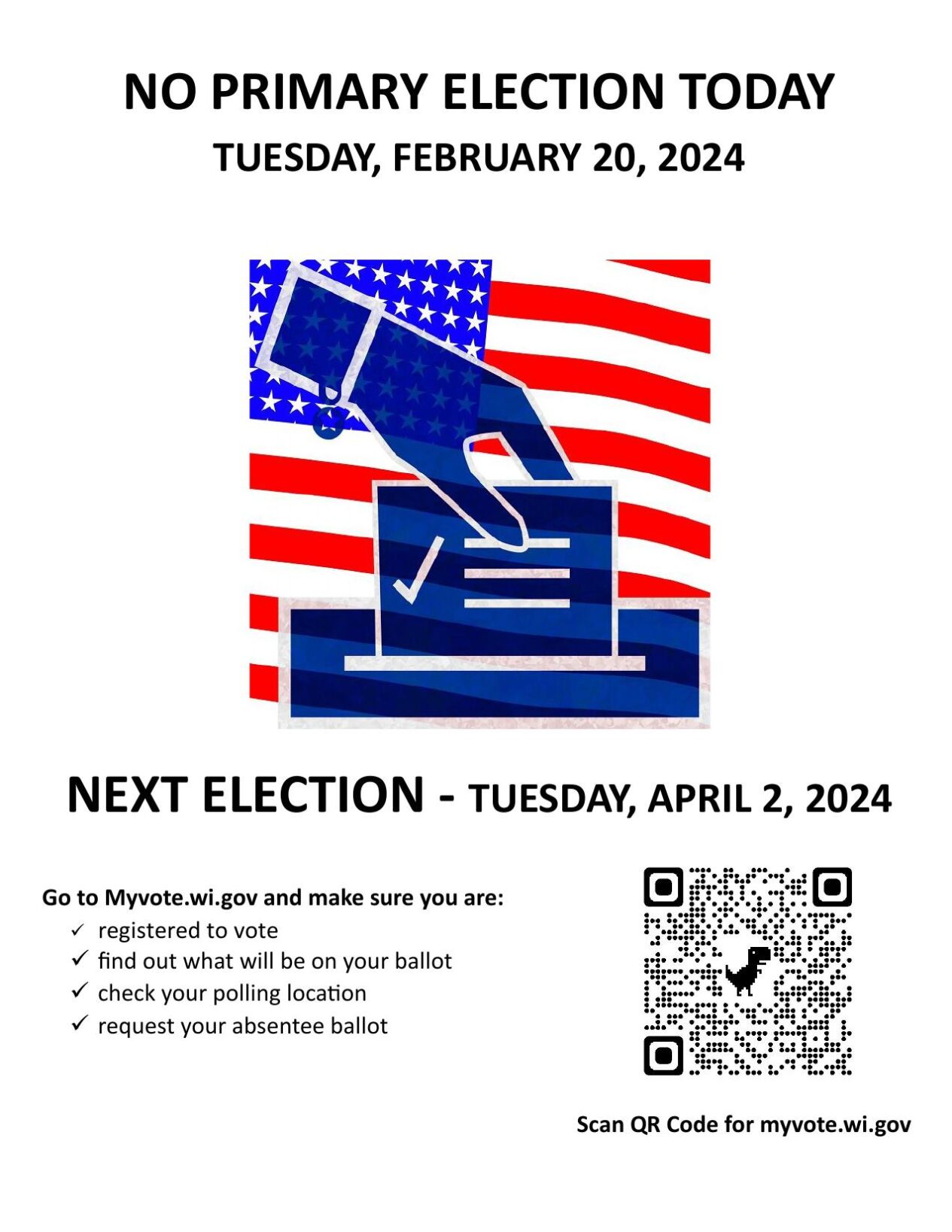 NO ELECTION TUESDAY: LaX County Clerk does have voting reminders though ...