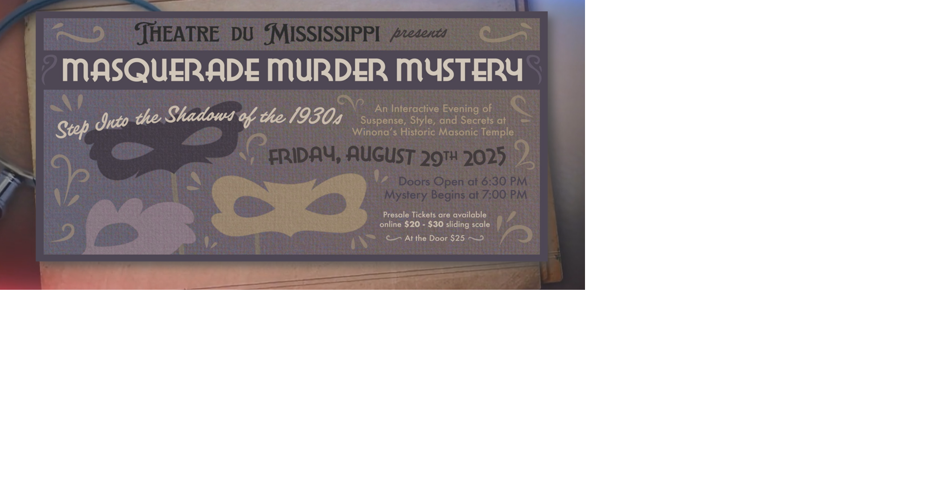 Can you solve the Masquerade Murder Mystery at the Masonic? | News ...