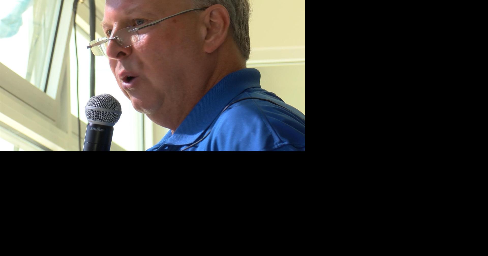 A look inside the announcer booth at the WIAA State Track and Field ...