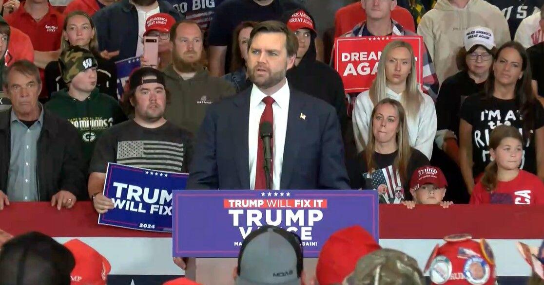 WATCH: Sen. JD Vance rallies with supporters in La Crosse | News | wxow.com
