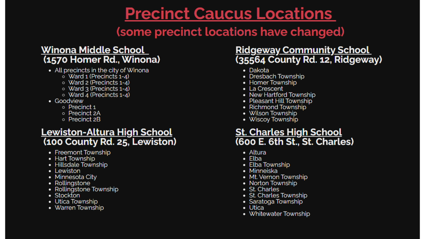 Precinct caucuses kick off tonight across Minnesota | News | wxow.com