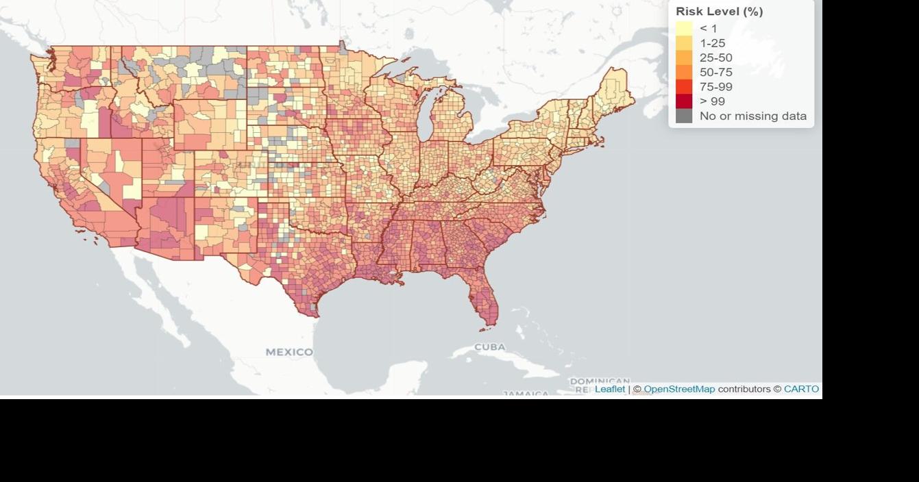 Interactive map shows COVID-19 risk in your county | Coronavirus | wxow.com