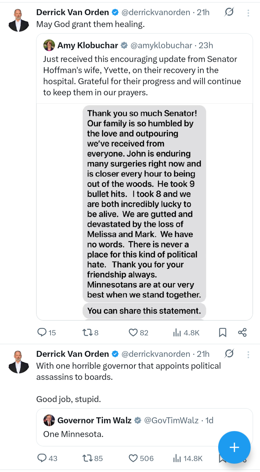 Rep. Van Orden tells Rep. Pocan to "STFU" and calls Gov. Walz a "clown ...