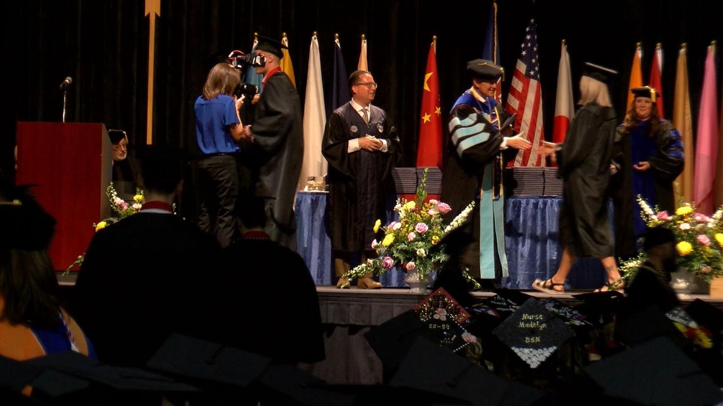 Viterbo University celebrates with friends and family the graduating ...