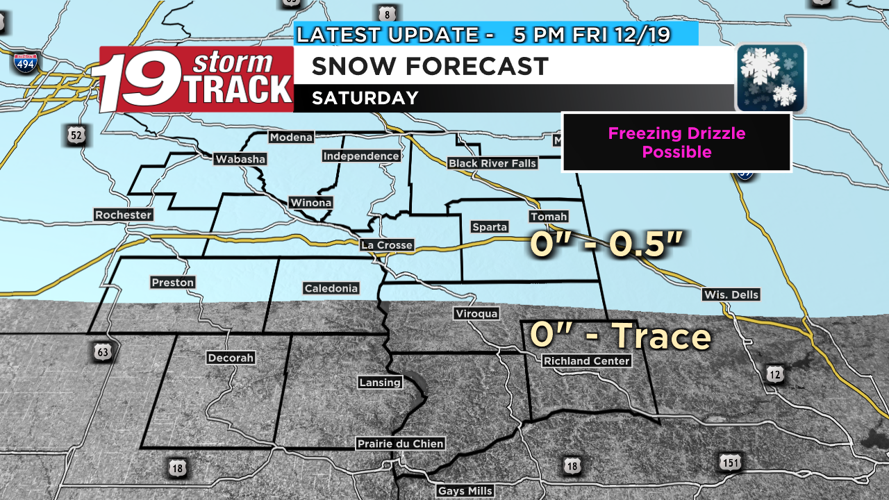 Chance of freezing drizzle and light snow Saturday morning; Next chance ...