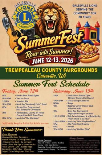 Galesville Lions ready to roar with first ever SummerFest | News | wxow.com