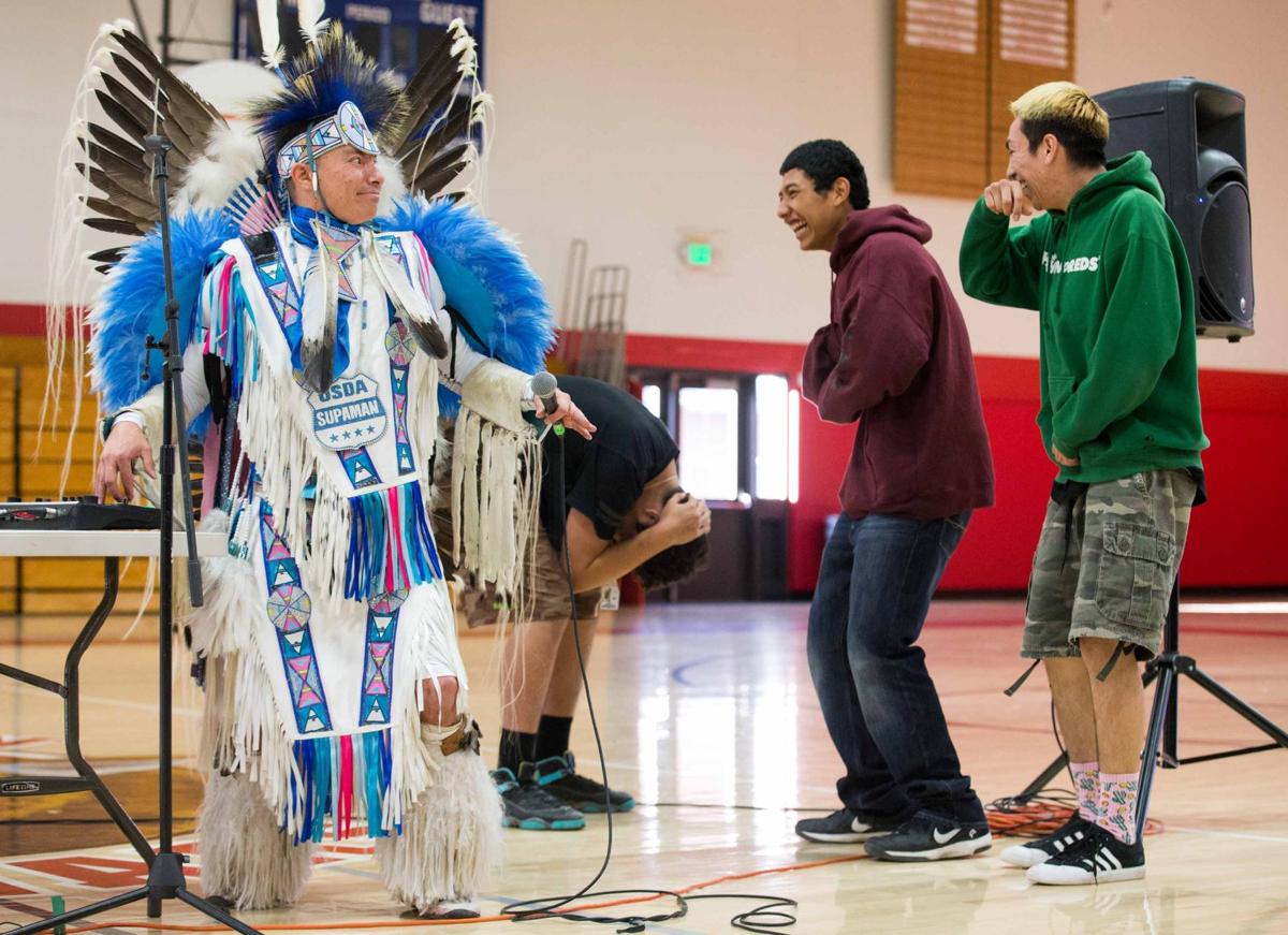 Native American rapper and dancer Supaman performing at Yakima Valley ...