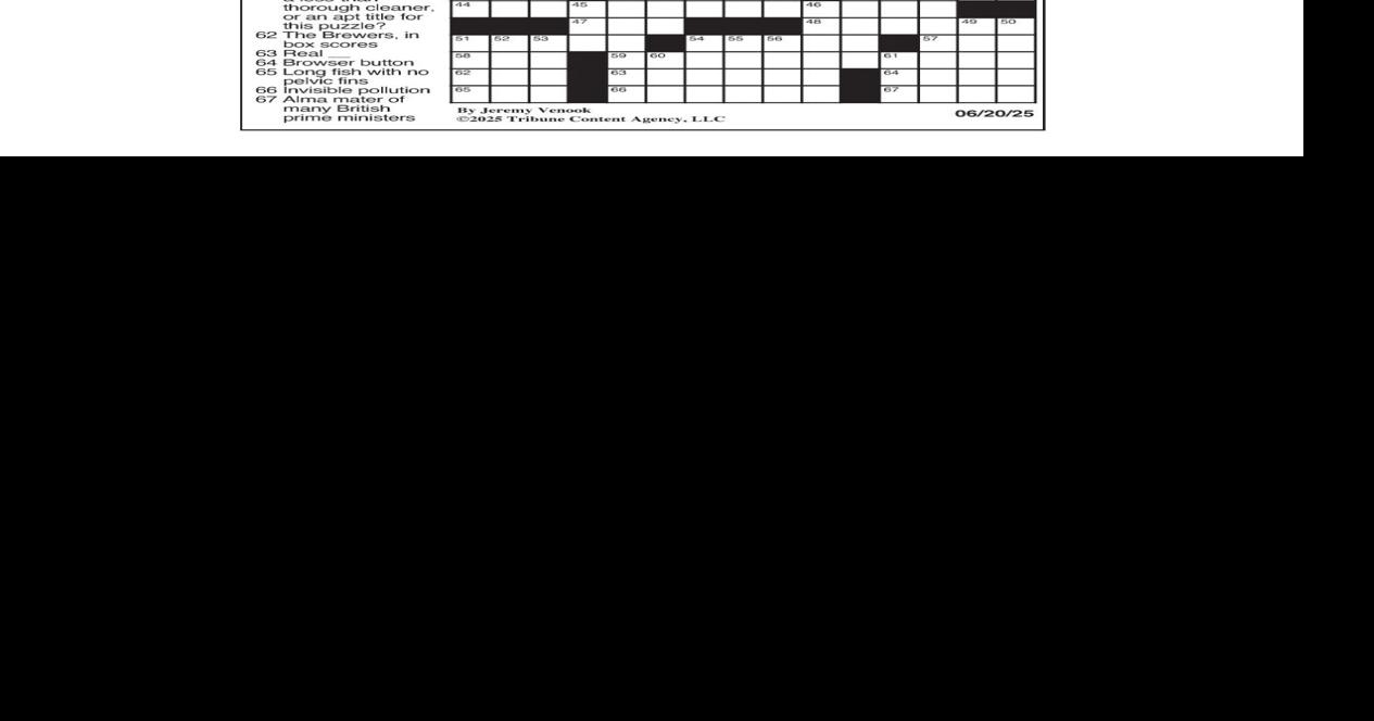 LA Times Crossword: June 20, 2025 | Crosswords | yakimaherald.com