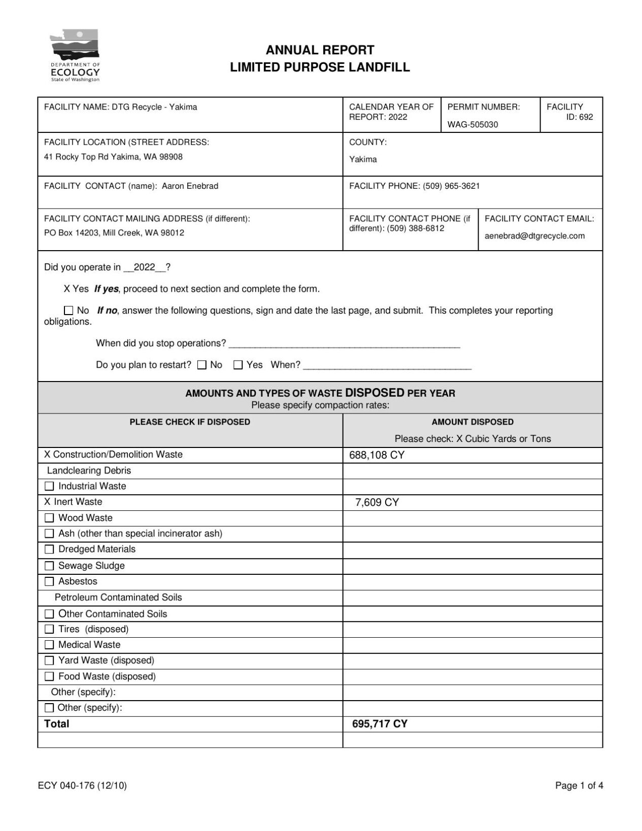 DTG 2022 disposal report | | yakimaherald.com