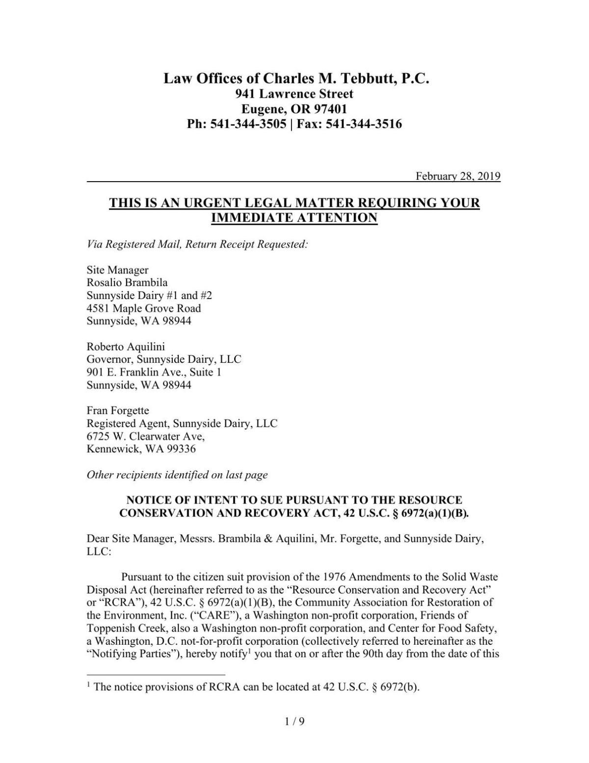 Environmental Groups Threaten To Sue A Third Lower Valley Dairy Local environmental-groups-threaten-to-sue-a-third-lower-valley-dairy-local