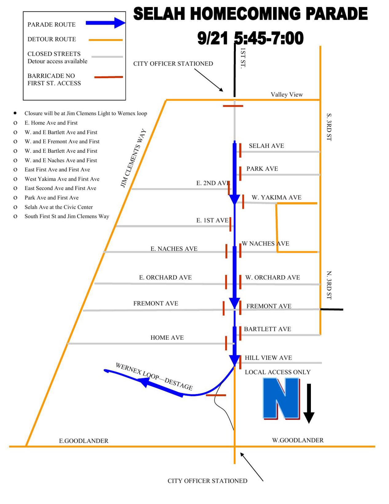 Printable map of Selah Homecoming Parade route | Local | yakimaherald.com