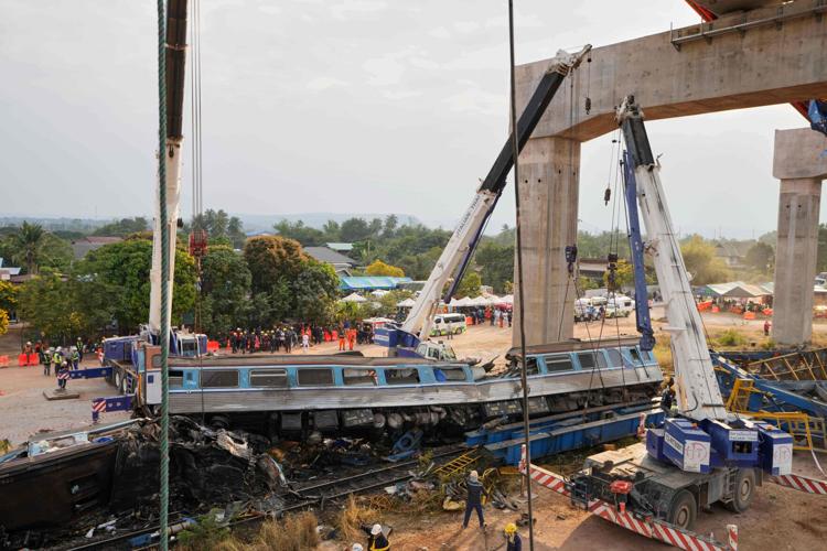 Photos show rescue work after train derailment in Thailand | World ...