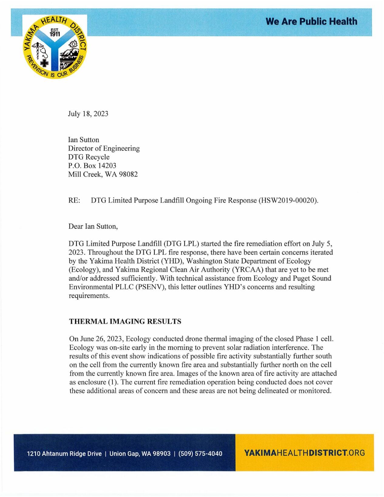 Health District letter to DTG | | yakimaherald.com