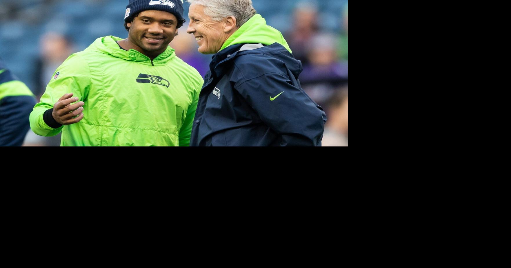 In final radio show, Pete Carroll recounts reunion with Russell Wilson ...