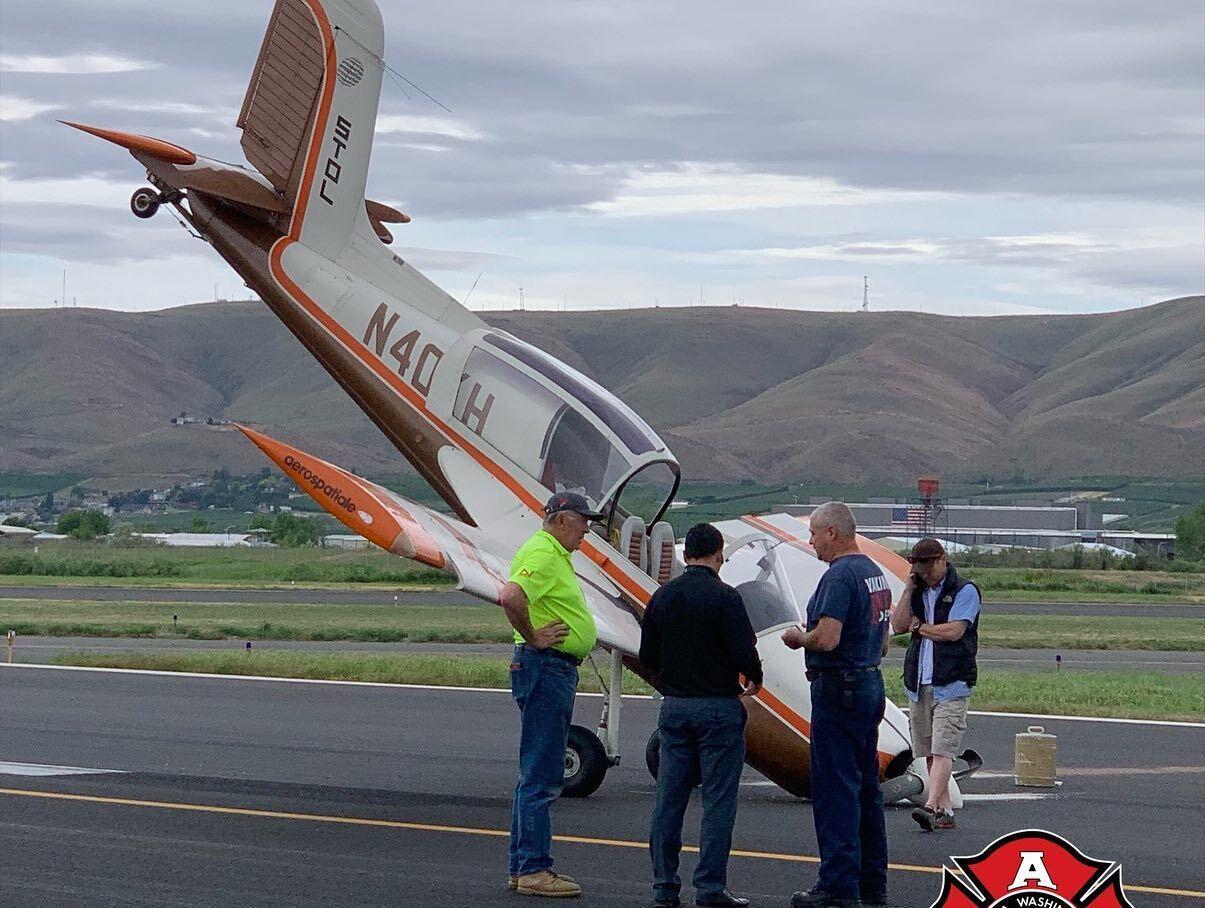 Plane tips over on landing at Yakima Air Terminal, pilot, passenger ...