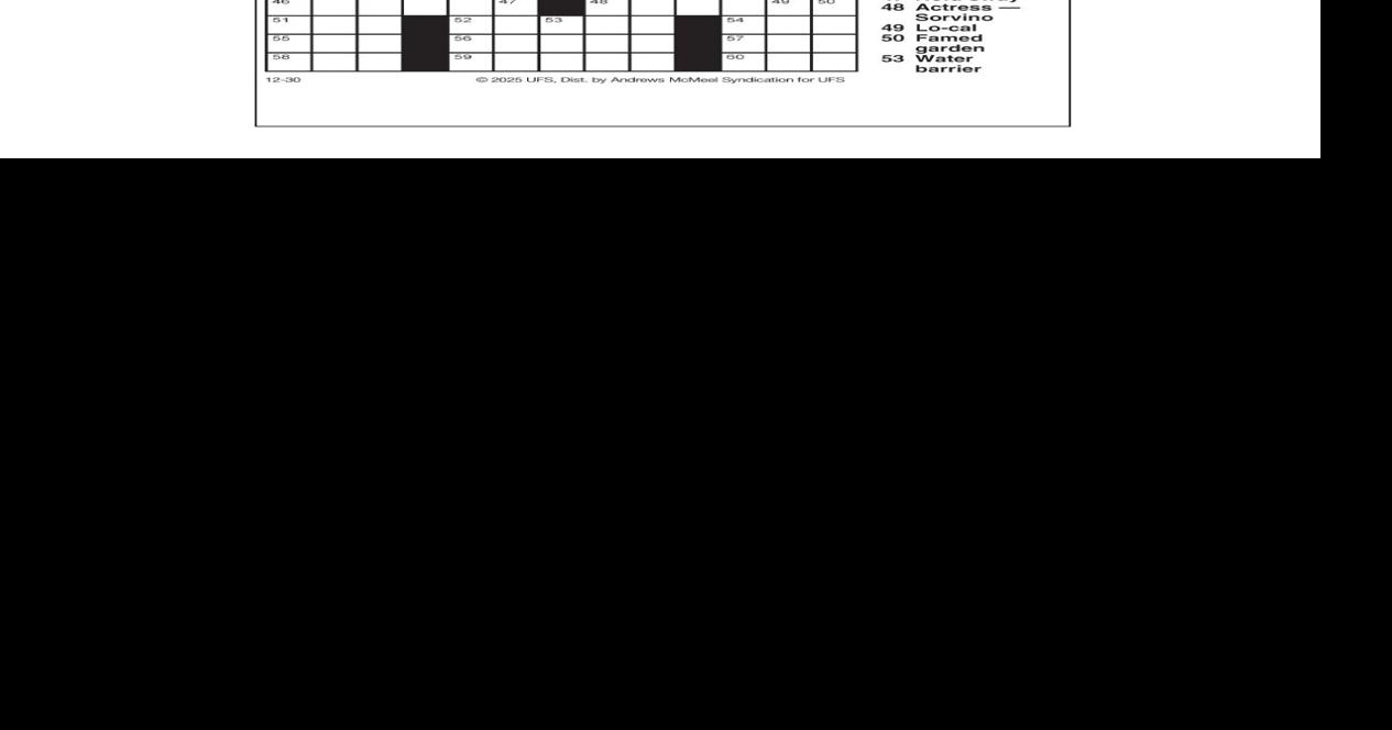 AM Crossword: Dec. 30, 2025 | Crosswords | yakimaherald.com