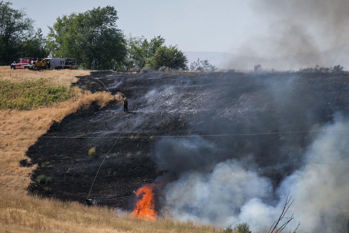 Firefighters battling wind-driven brush fire in West Valley | Local ...