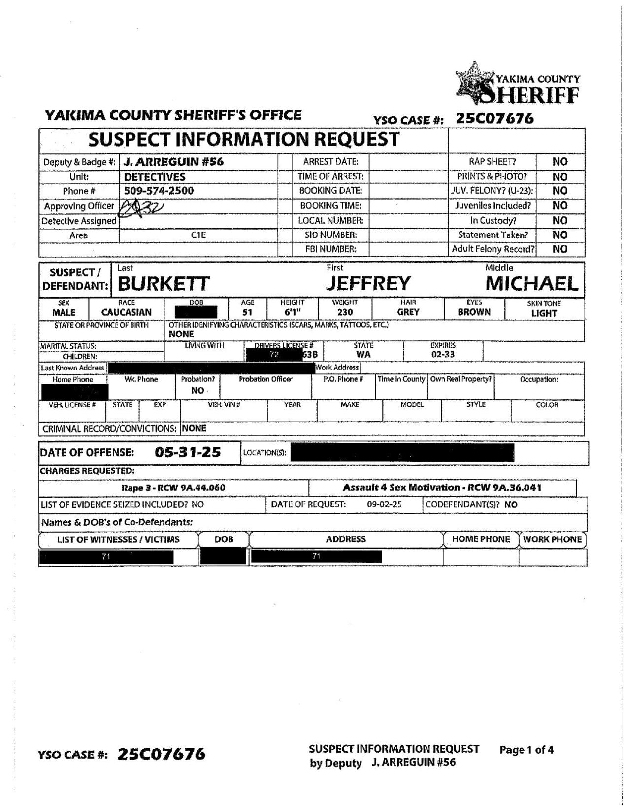 Probable cause affidavit filed in regard to Jeff Burkett | Crime And ...