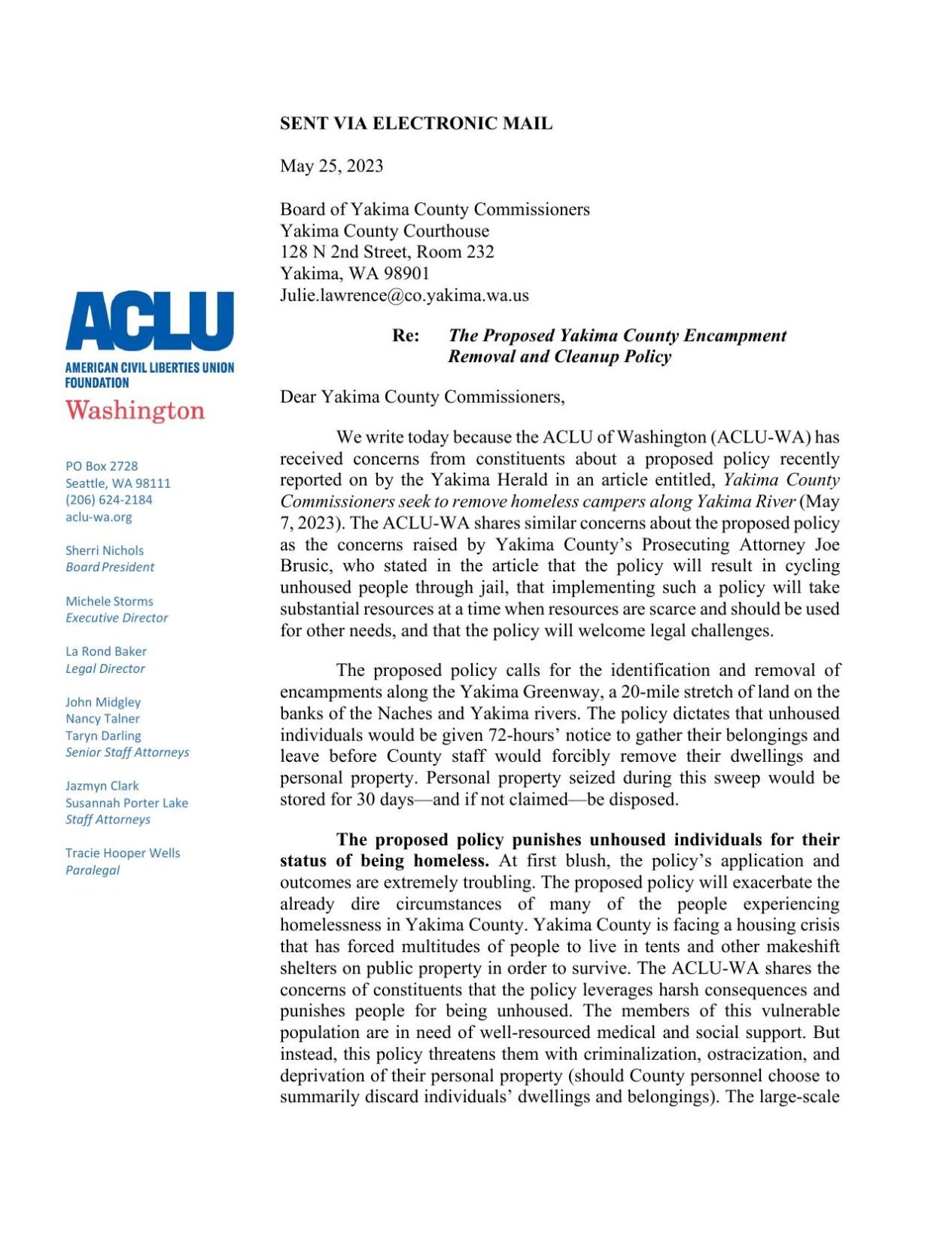 ACLU letter to Yakima Count Commissioners | | yakimaherald.com
