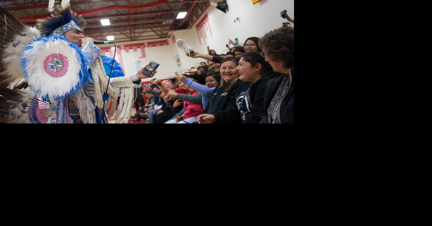 Native American rapper and dancer Supaman performing at Yakima Valley ...