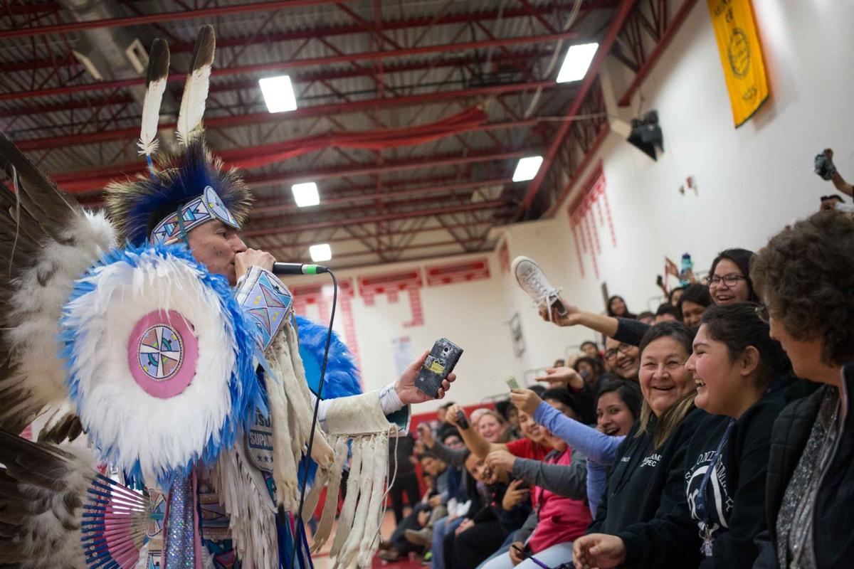 Native American rapper and dancer Supaman performing at Yakima Valley ...