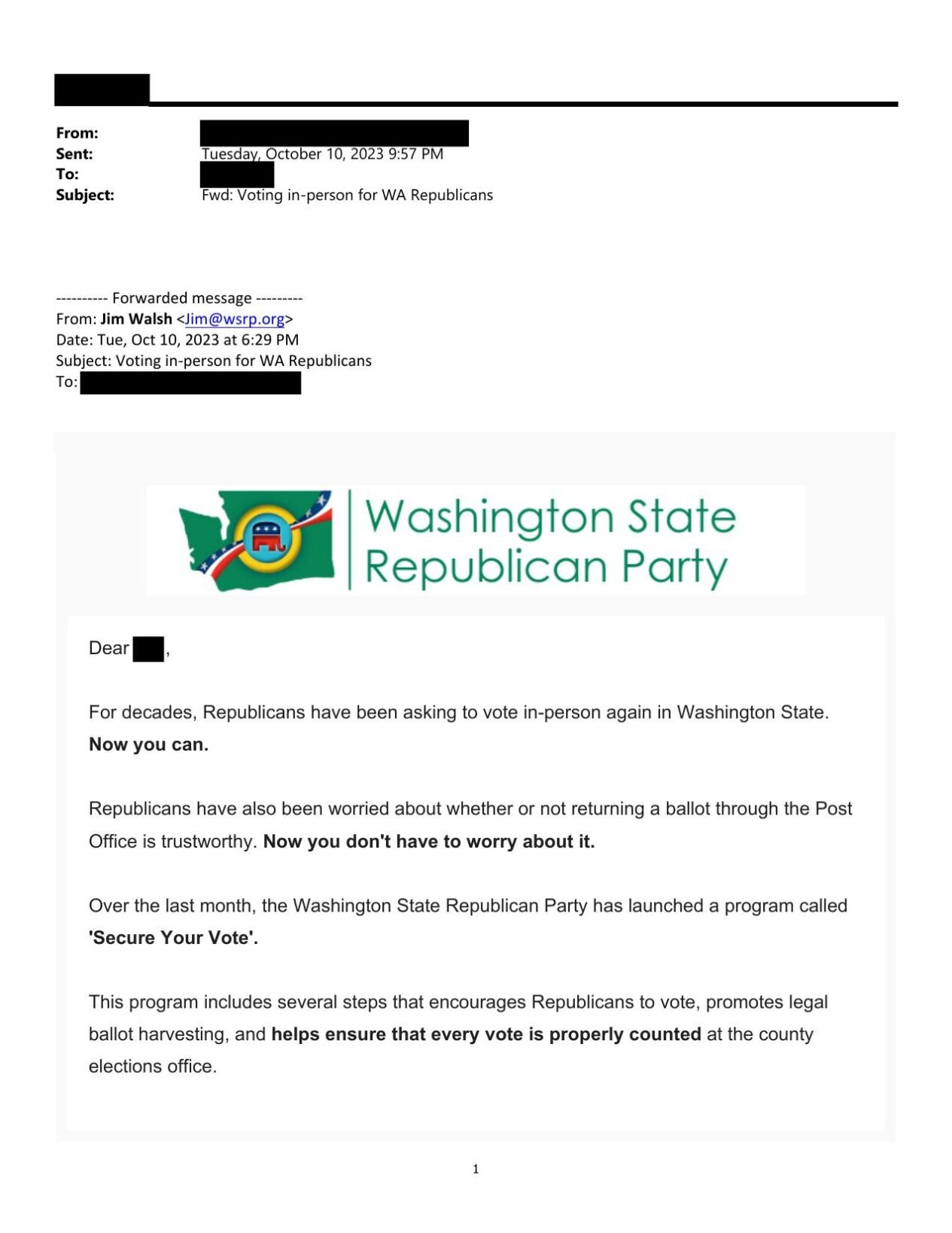 Republican Party letter | | yakimaherald.com
