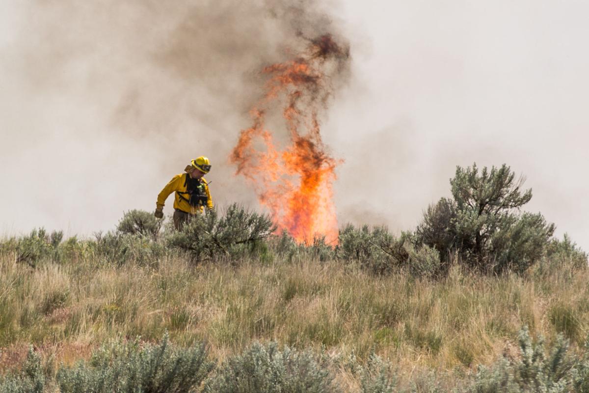 Photos: Fire crews battle brush fire near Yakima Training Center | News ...