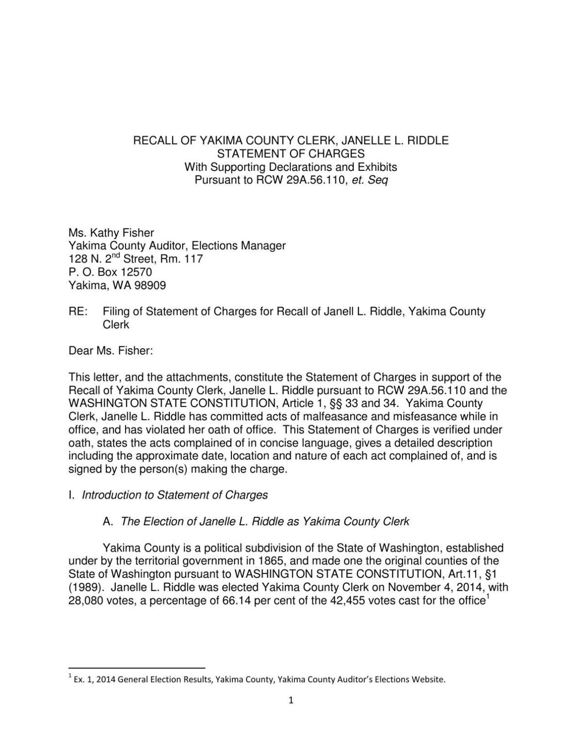 Riddle recall effort: statement of charges | | yakimaherald.com