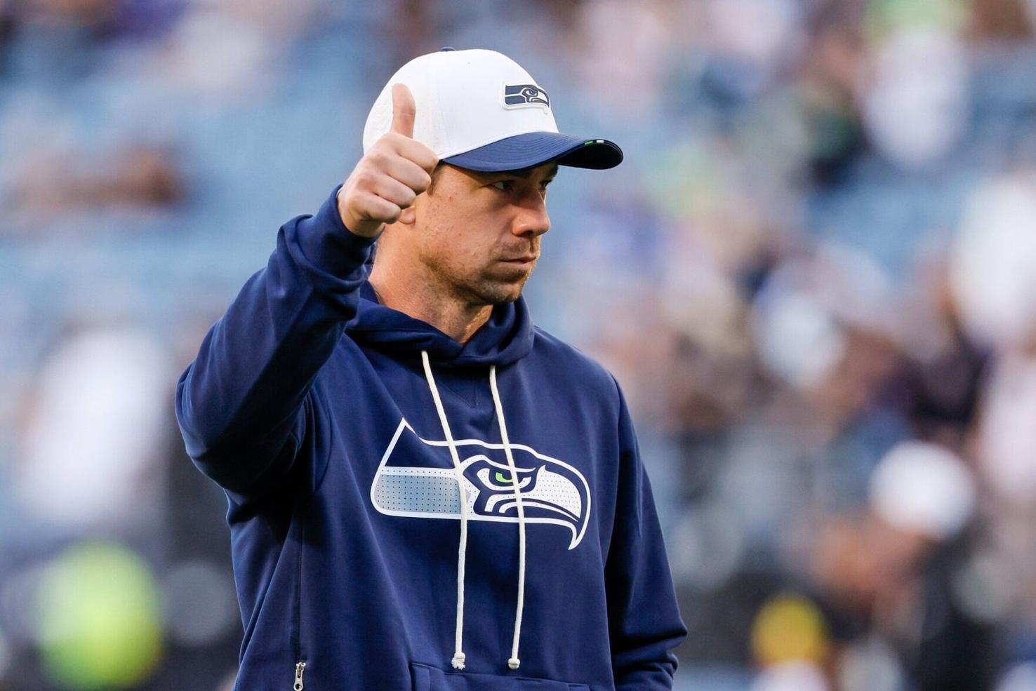 Seahawks’ Klint Kubiak, Aden Durde begin interviews; Jake Peetz draws ...