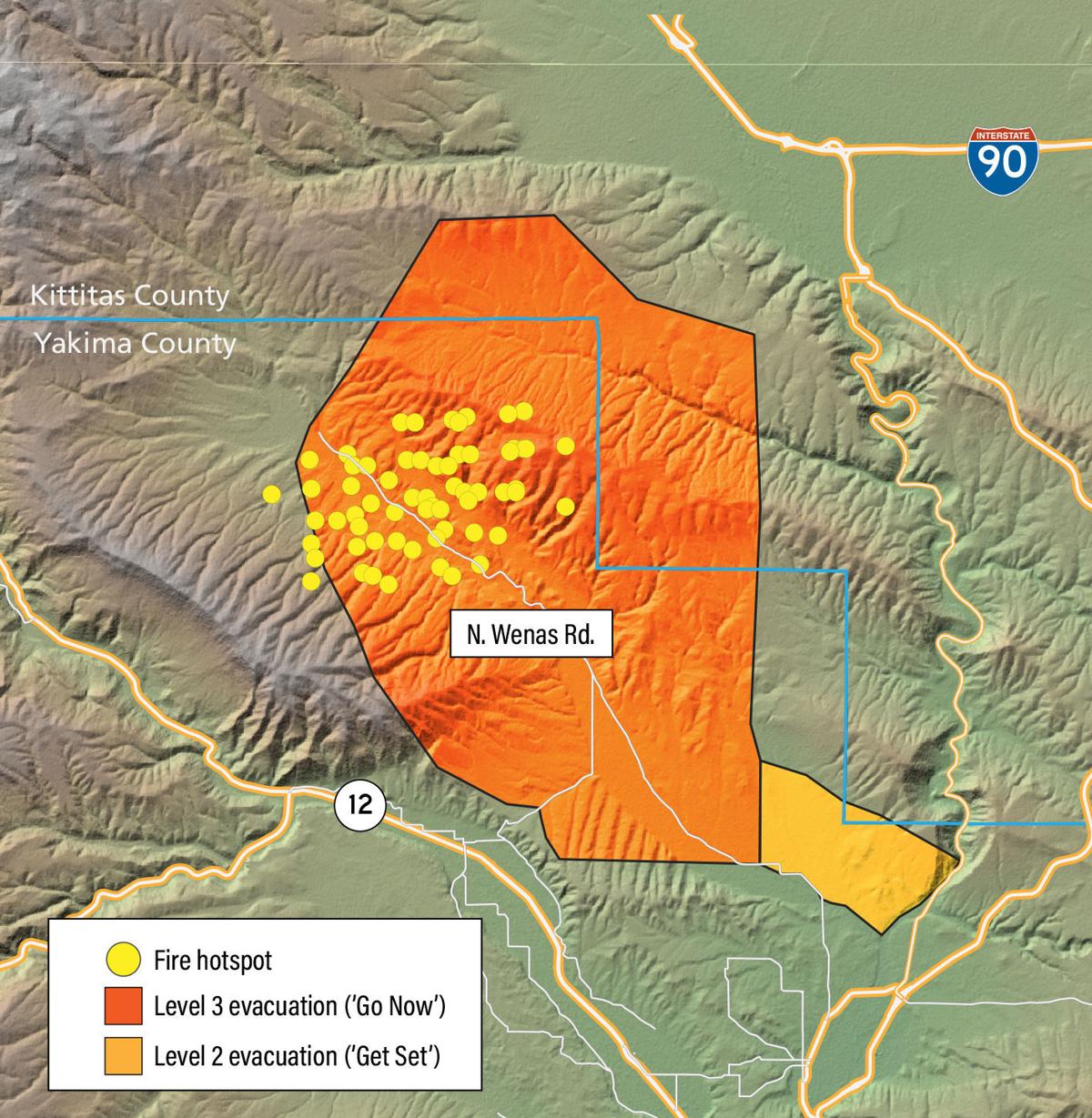 Evans Canyon Fire grows to 12,900 acres; larger firefighting team ...