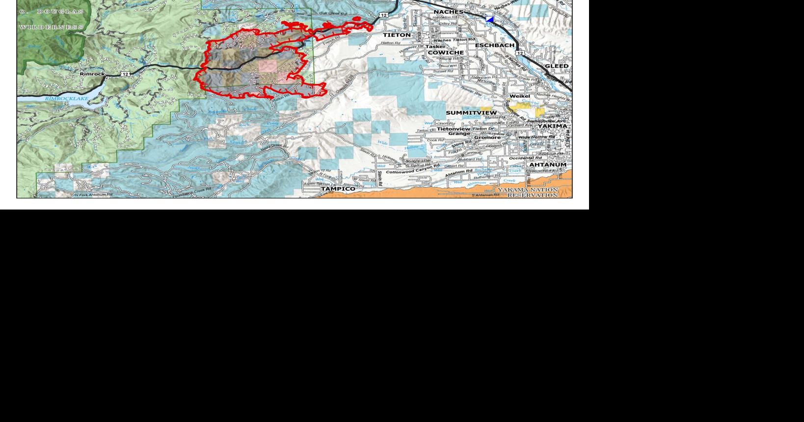 Retreat Fire Saturday morning map - Español | | yakimaherald.com