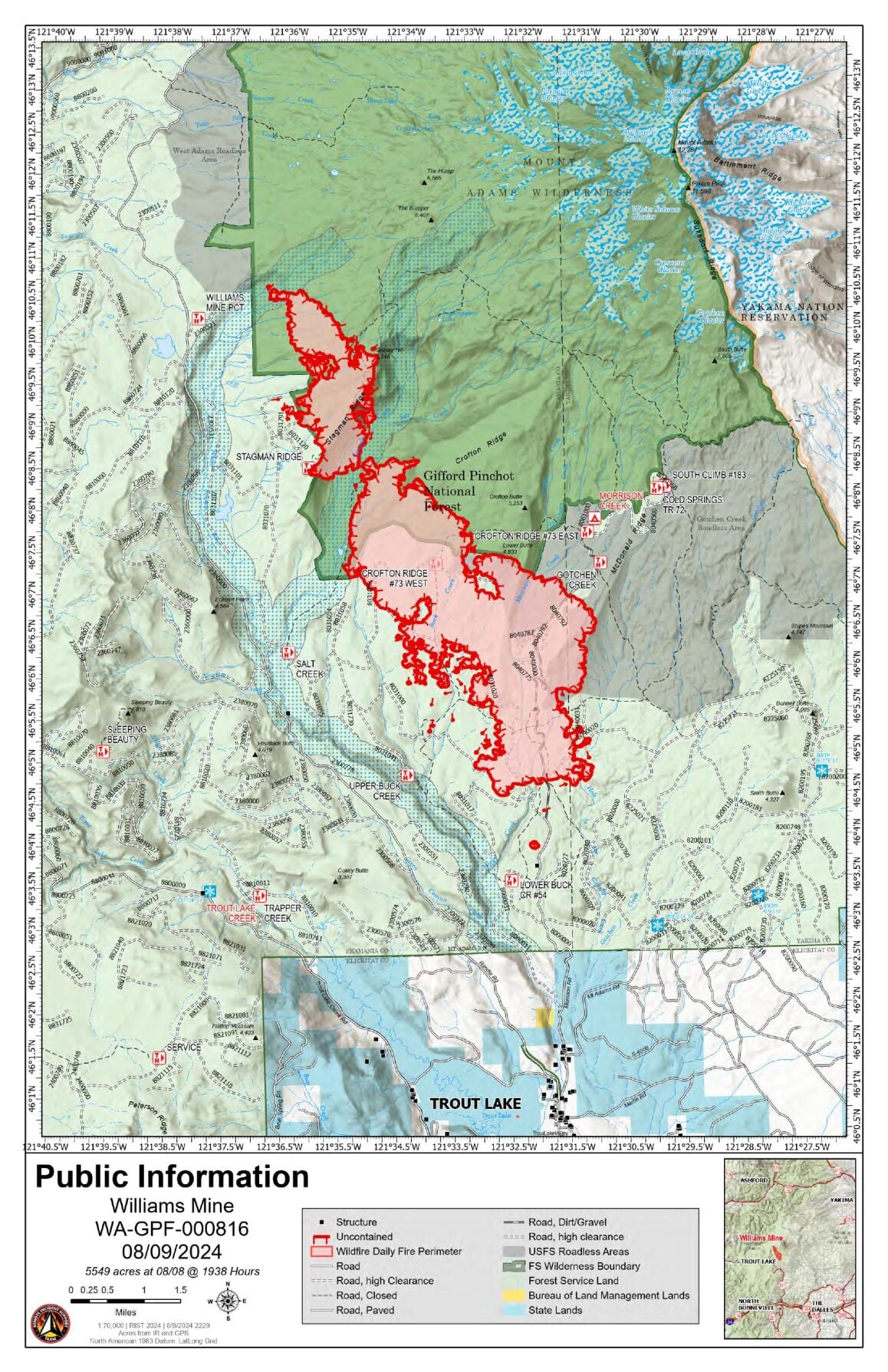 Friday update: Retreat Fire 63% contained; Williams Mine Fire near ...