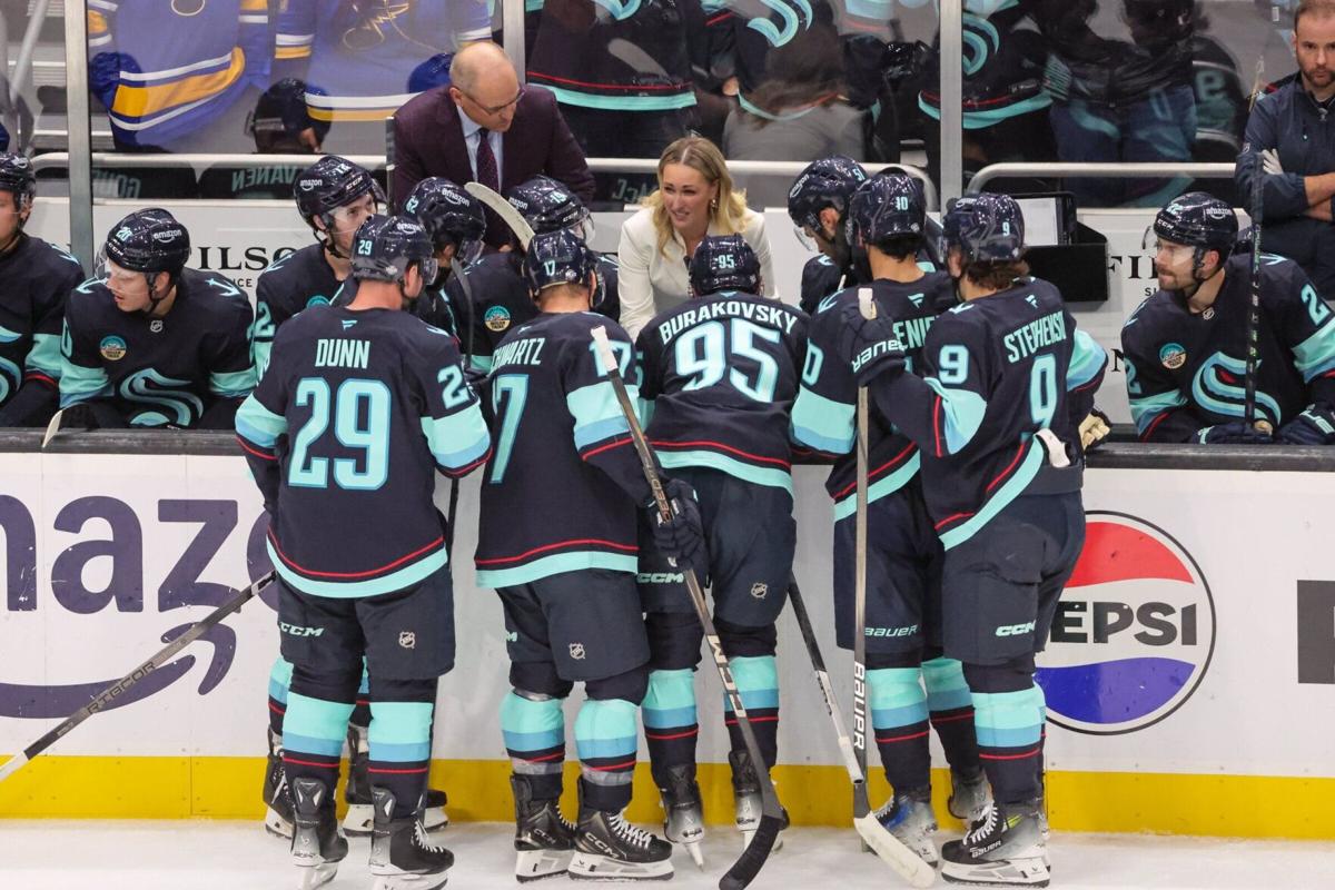 Jessica Campbell draws cheers in historic debut behind Kraken bench ...