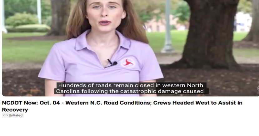 This Week at NCDOT: Western N.C. Road Conditions, NCDOT Recovery Crews ...
